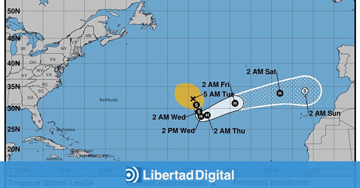 El huracán tropical Leslie podría llegar el domingo a España - Libertad ...