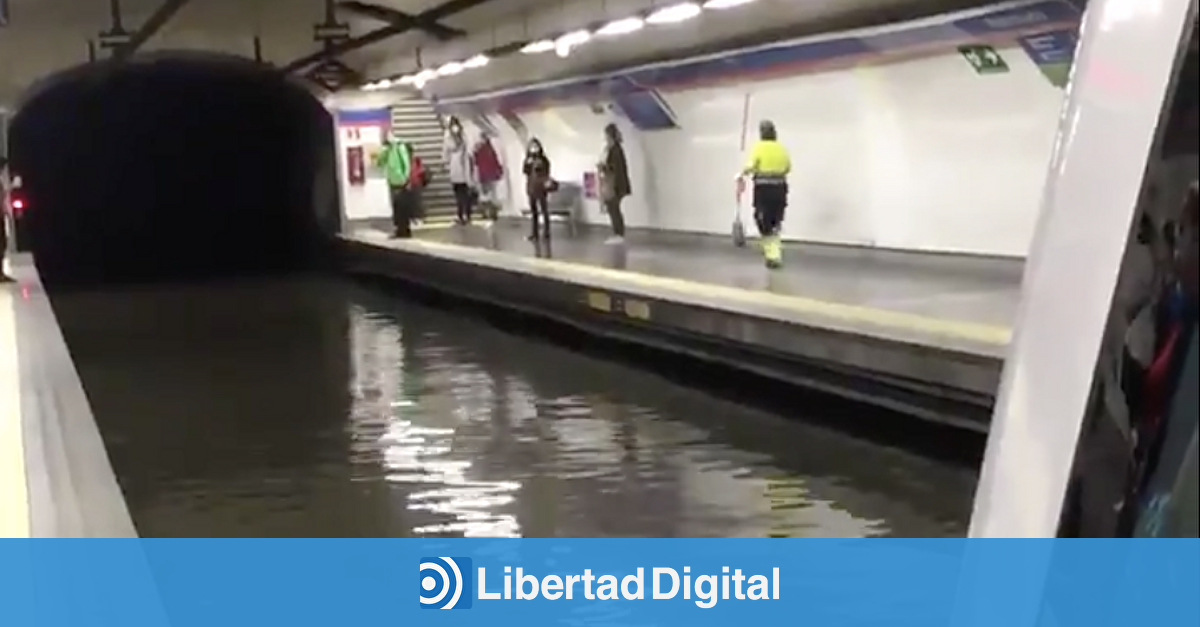 Andenes anegados y trenes parados: las imágenes del Metro de Madrid ...