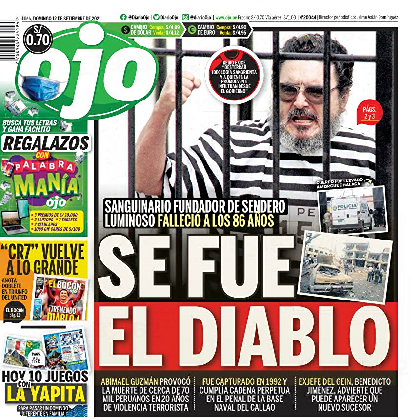Así Refleja La Prensa Peruana La Muerte Del Criminal Abimael Guzmán
