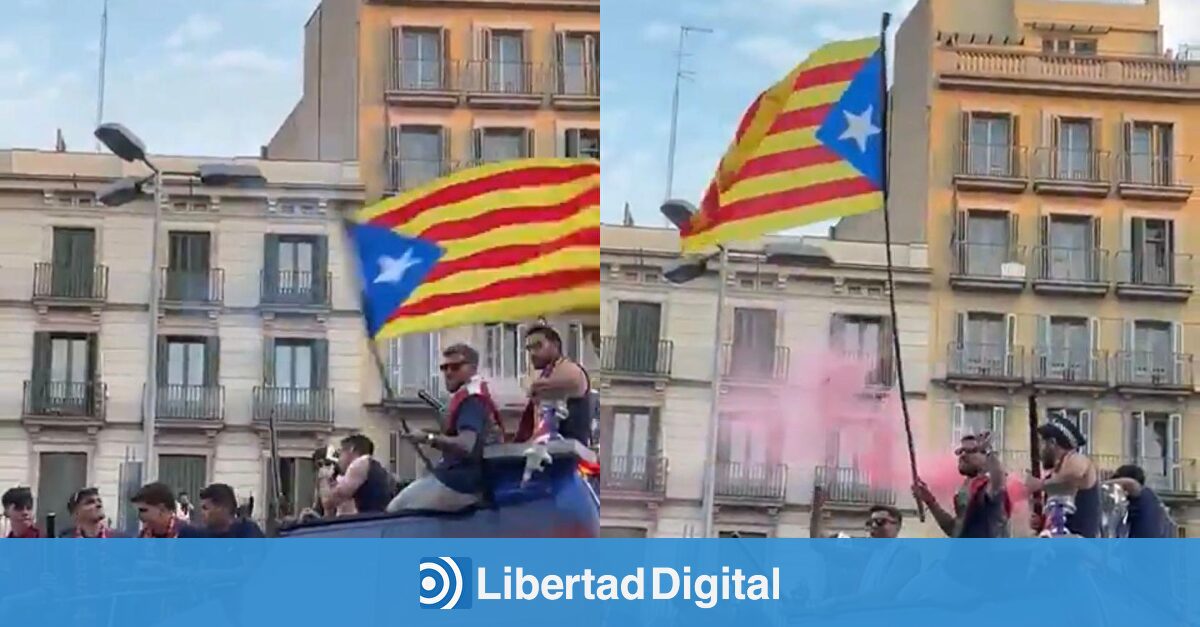 Íñigo Martínez ondea una estelada en la rúa del Barça y acaba por los ...