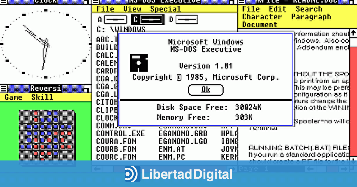 Windows 1.0 fue presentado por Bill Gates hace 30 años - Libertad Digital