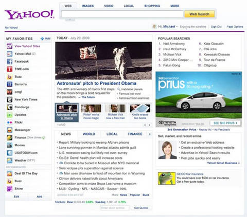 Yahoo! hace el cambio "más radical" de su historia en su página de inicio - Libertad Digital